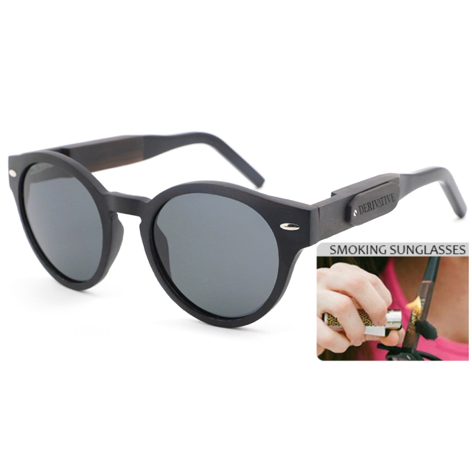 Round Smoking Sunglasses | Polarized Smokable Pipe Sunglasses - Derivative