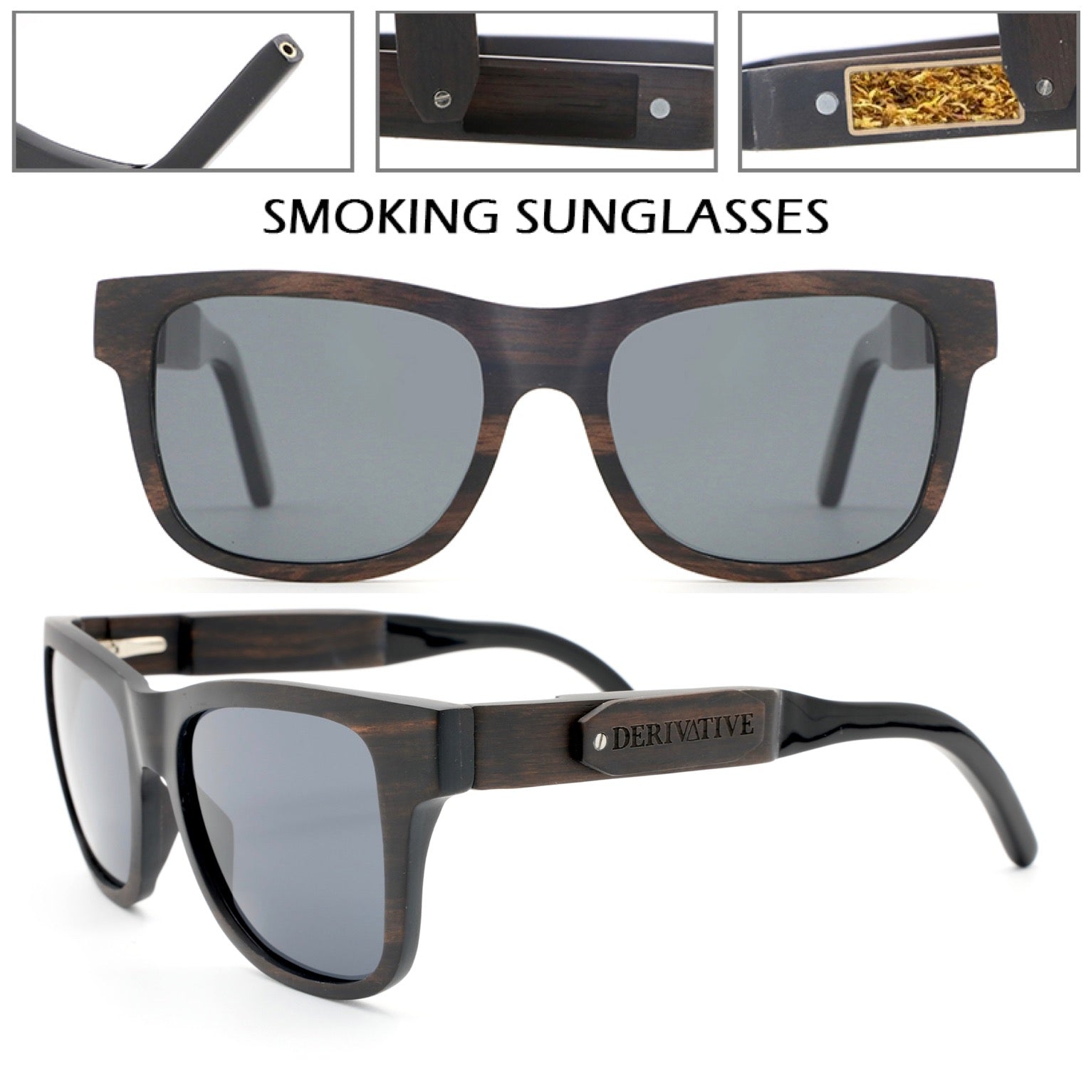 Smokable Pipe Sunglasses | Derivative® Polarized Wood Sunglasses